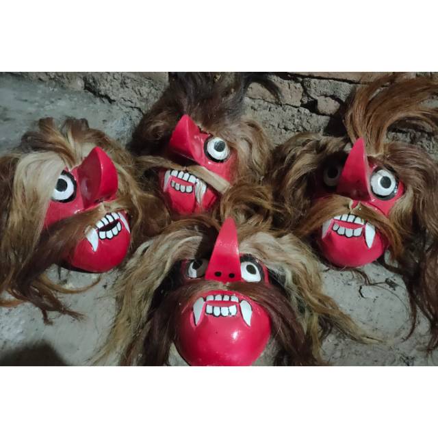 Jual Topeng pentul anak atau topeng bujang ganong corak polos(BISA COD ...