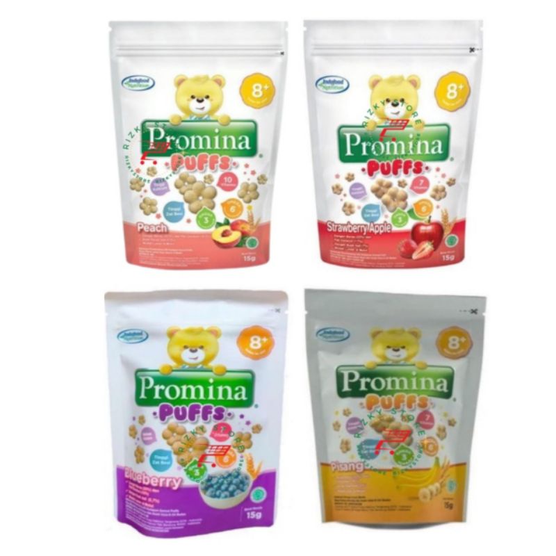 Jual Promina puffs rasa pisang, strawberry Apple dan blueberry 15gr ...