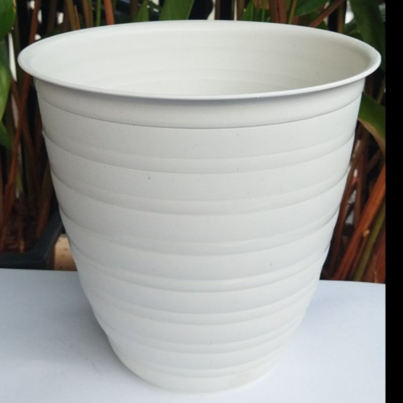 Jual Pot Bunga Tinggi Tirus Ukuran 25 Putih Tebal/Pot Tanaman Tinggi ...