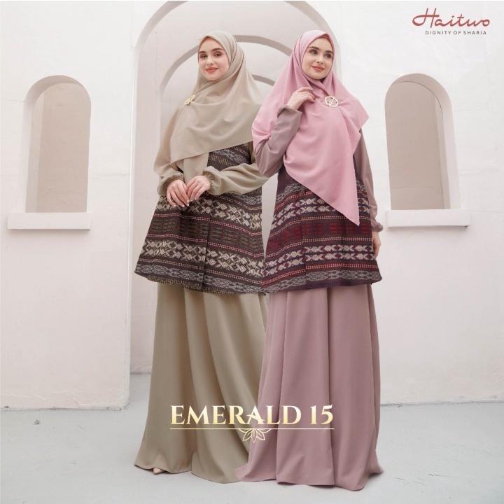 Jual HAITWO EMERALD 015 SET GAMIS PLUS HIJAB SYARI WANITA MUSLIM ...