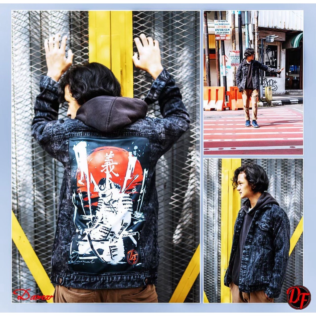 Jual {WASHED JEANS] Jaket Sandwash Pria Gambar Belakang Motif Doraemon ...