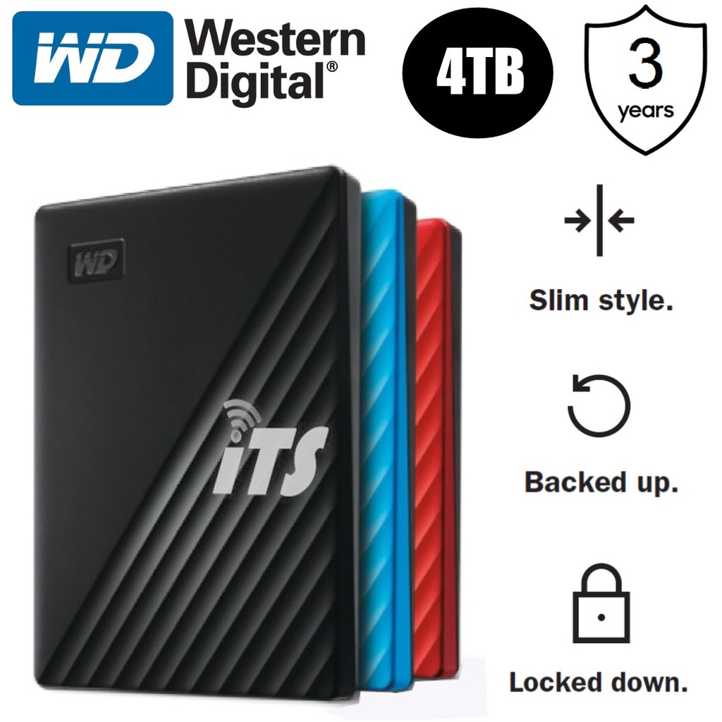 Jual Western Digital 4TB My Passport USB3.0 HDD - (Black/Sky/Red ...