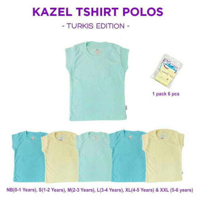 Jual Kazel Tshirt Polos Turkis | Shopee Indonesia