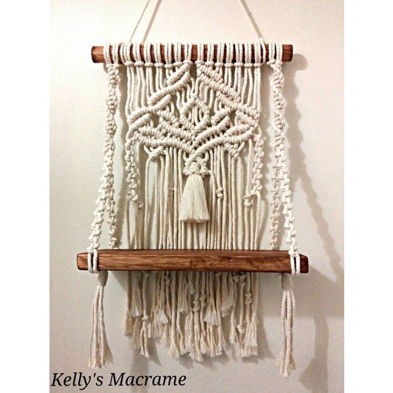 Jual rak gantung dinding/ rak macrame/ rak gantung macrame kode 096 ...