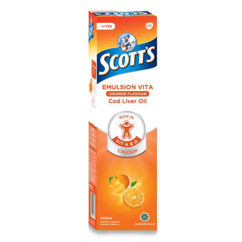 Jual Scott's scotts emulsion vita jeruk orange 400ml 400 ml cod liver ...