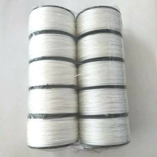Jual BENANG BANGUNAN BESAR NYLON / TALI NILON PUTIH 1 ROLL | Shopee ...
