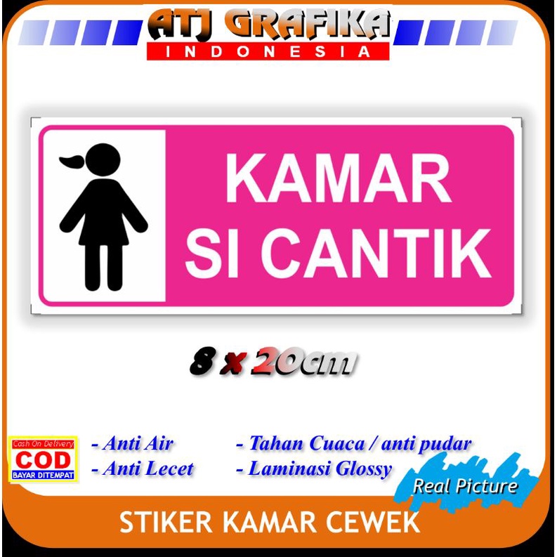 Jual Stiker kamar si cantik cewek perempuan sticker kamar tidur wanita ...