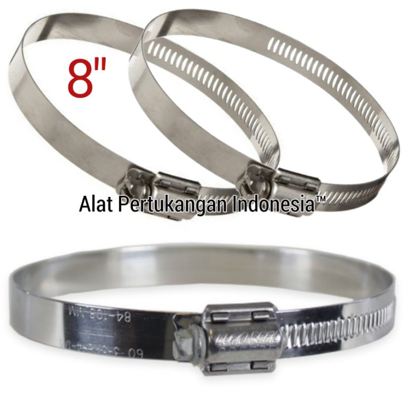 Jual Klem penjepit selang 8 inch clem stainless hose clamp | 1 pcs ...