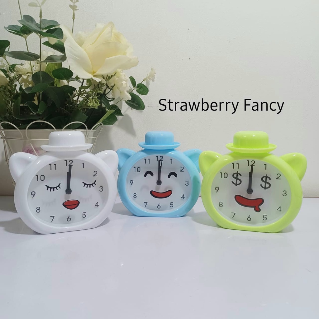 Jual Jam Meja/ Jam Alarm Motif Emoticon MR0996 | Shopee Indonesia