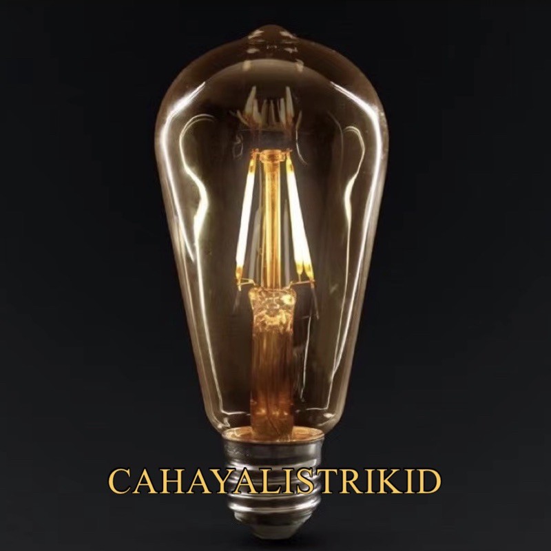 Jual BOHLAM LAMPU LED KUNING FILAMEN CAFE EDISON ST64 G45 G80 C35 4W 2W ...