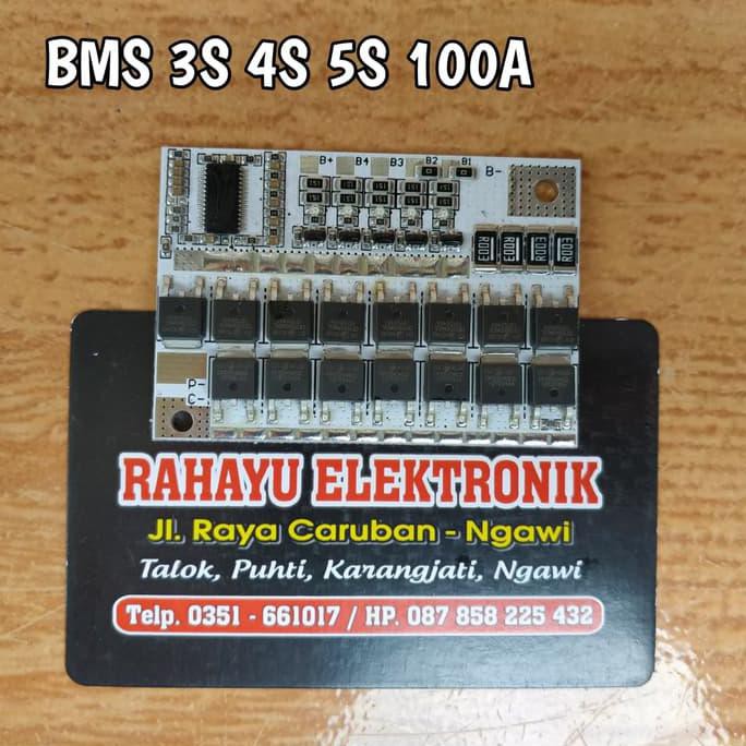 Jual Modul Bms 3S 4S 5S 100A Battery Lithium 18650 Charger Li-Ion ...