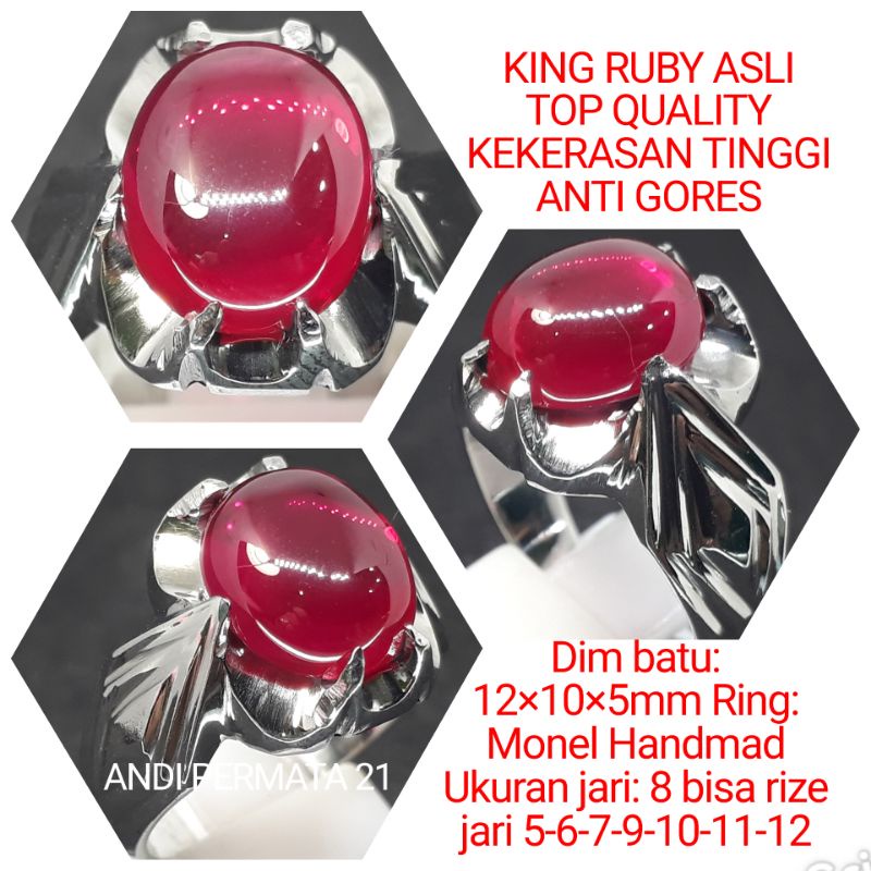 Jual CINCIN BATU PERMATA KING RUBY ASLI TOP QUALITY | Shopee Indonesia