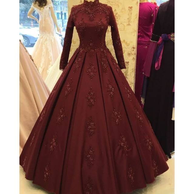 Jual Bridal gown akad/gaun pengantin mewah bisa request warna dan size ...