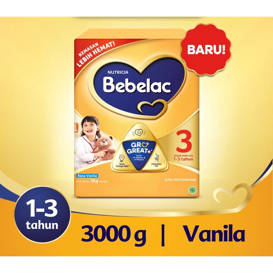 Jual Bebelac 3 Susu Pertumbuhan Vanila 3000 Gram (3Kg) | Shopee Indonesia
