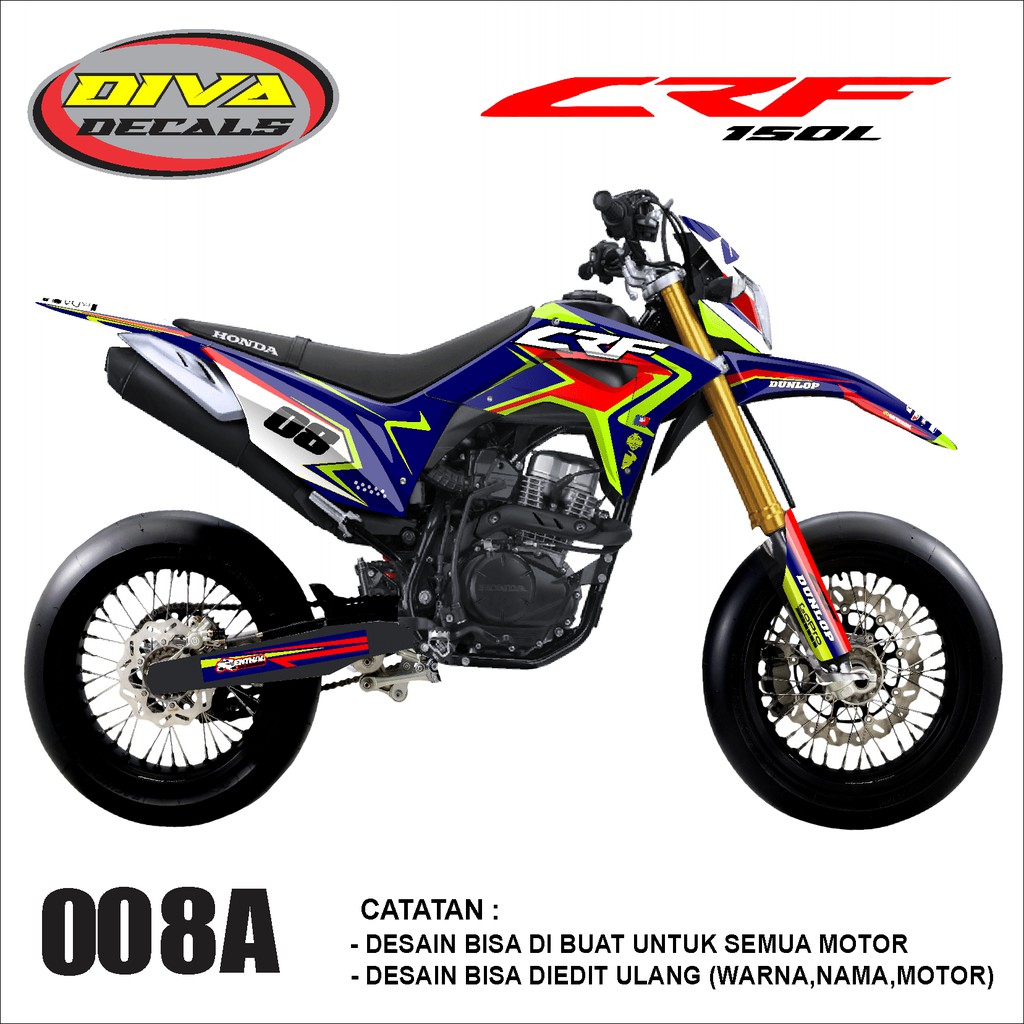 Jual Decal Sticker CRF 150L Dekal Stiker Fullbody CRF 150 L Custom Design Garis2 Kuning ...