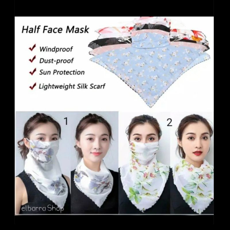 Jual Masker Kain Fashion Wajah Leher Sifon Melindungi dari Sinar ...