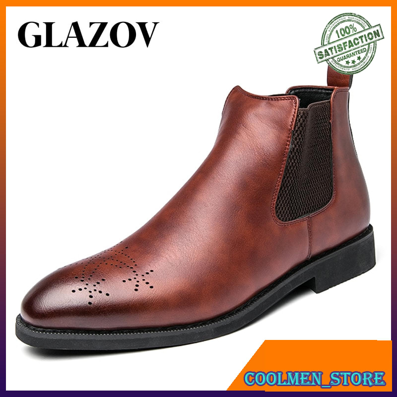 Jual Sepatu Boots Pria Kulit Asli GLAZOV Brand New Men's Chelsea Boots ...