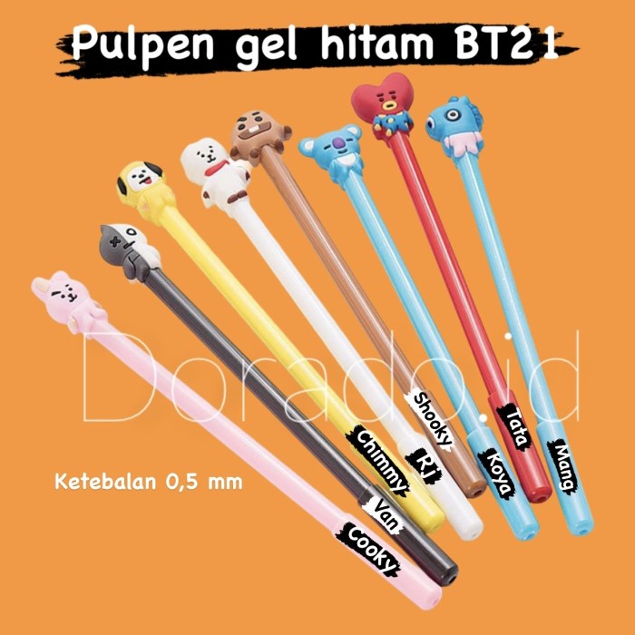 Jual pulpen gel karakter BTS BT21 KPOP - Tata pulpen | Shopee Indonesia
