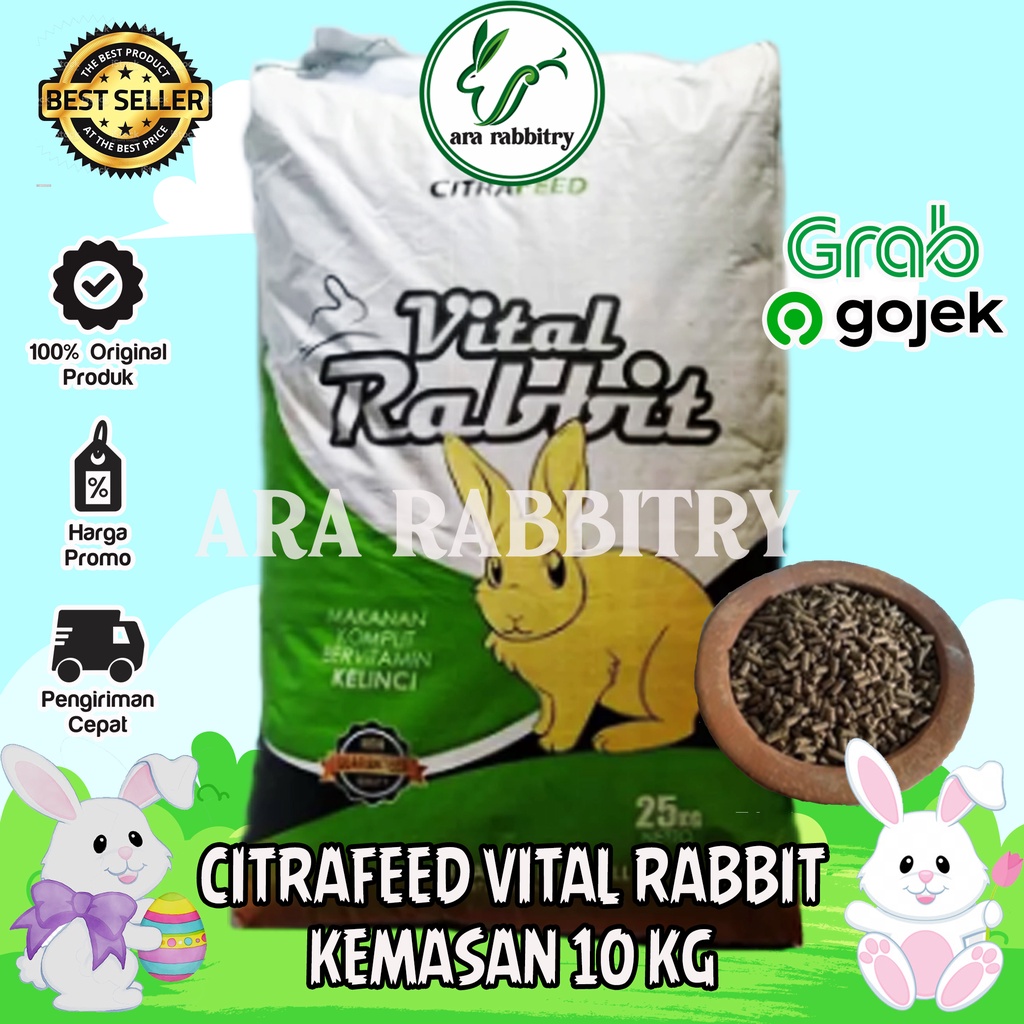 Jual PELET PAKAN MAKANAN KELINCI VITAL RABBIT 10 KG CITRA FEED RABBIT ...