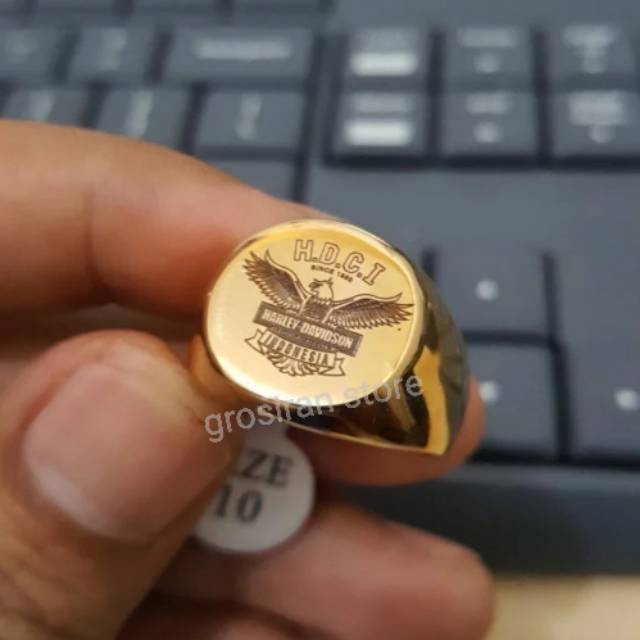 Jual Cincin hdci harley davidson club indonesia custom logo tulisan ...