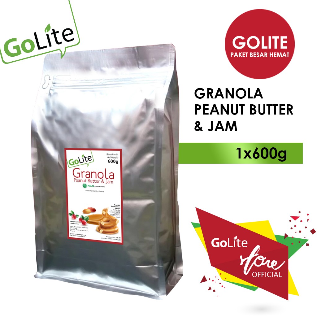 Jual GoLite Granola Peanut Butter & Jam 600gr | Shopee Indonesia