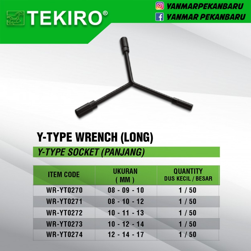Jual TEKIRO KUNCI SOCK Y PANJANG 8-10-12 mm | Shopee Indonesia