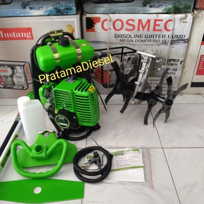 Jual Paket(2in1) Mesin potong rumput RYU 328+Cultivator bajak sawah ...