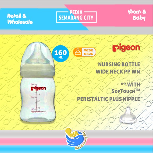 Jual PIGEON BOTOL PP WIDE NECK 160 Ml | With Peristaltic Plus Nipple | 160ml Bottle PPWN PP WN ...