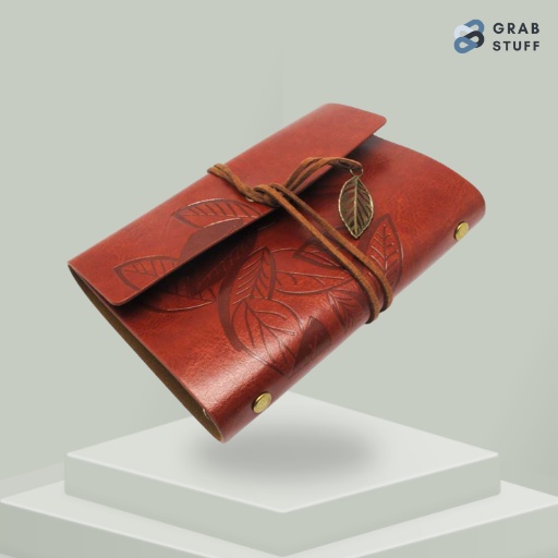 Jual Buku Diary Aesthetic Catatan Binder Cover Kulit Retro Leaf Kertas ...