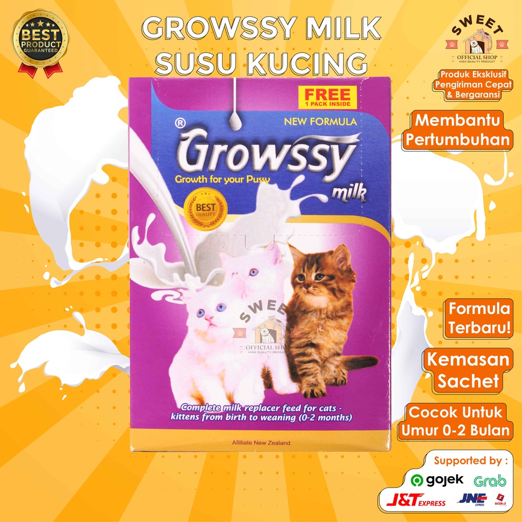 Jual GROWSSY MILK KITTEN- GROWSY SUSU KUCING PREMIUM - SUSU KUCING ...