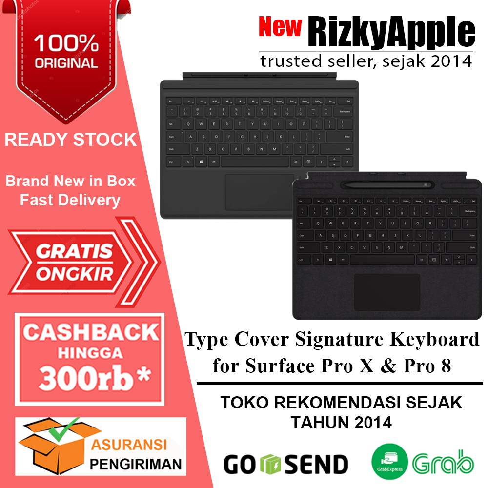 Jual Microsoft Surface Pro X Type Cover Keyboard Signature Bundle Slim ...