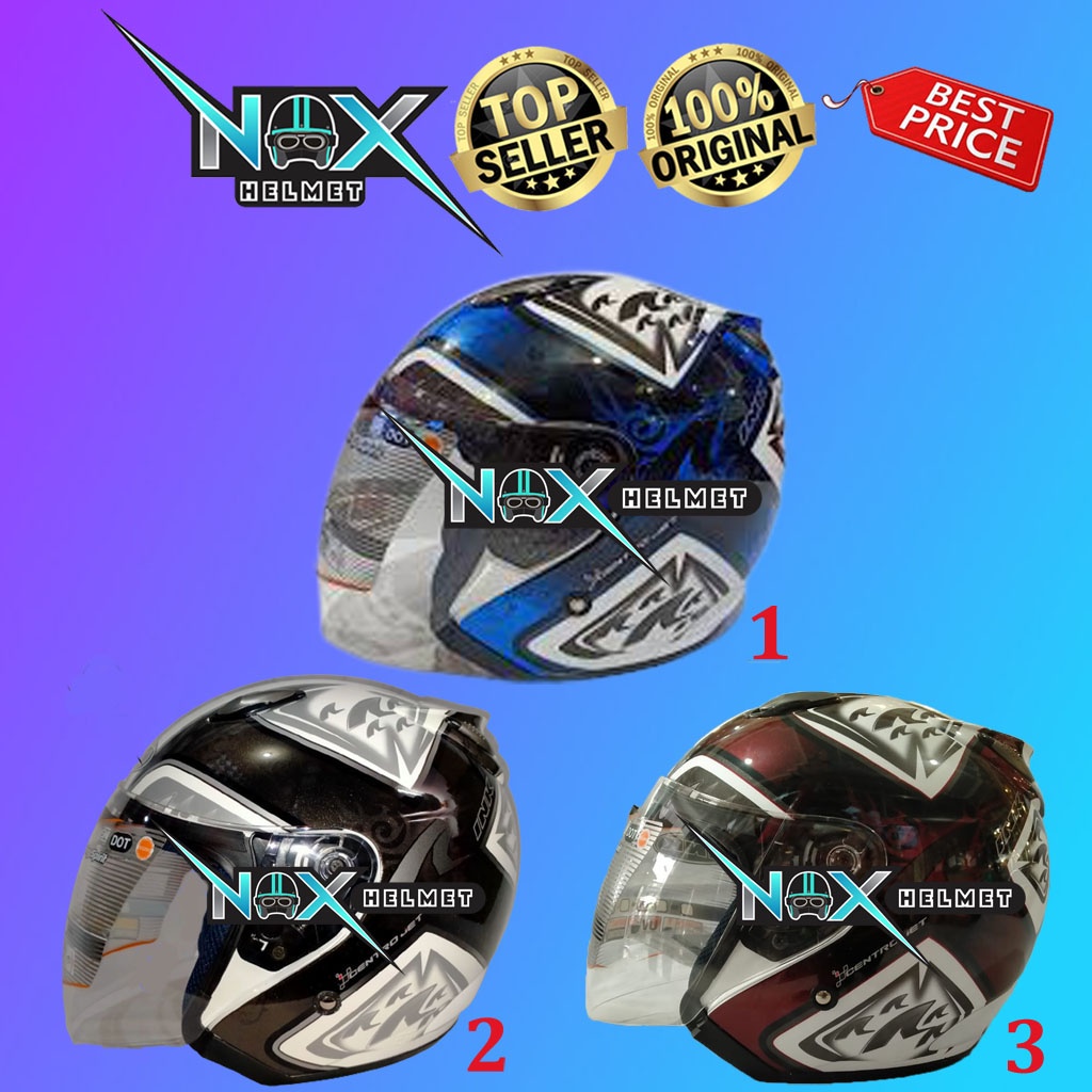 Jual Helm ORIGINAL INK Centro Jet Motif #6 Half Face (Ongkir 2 kg ...