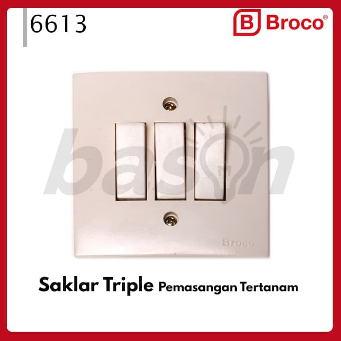 Jual Perlengkapan Listrik - Saklar Broco - Saklar Broco 6613 Std Triple ...