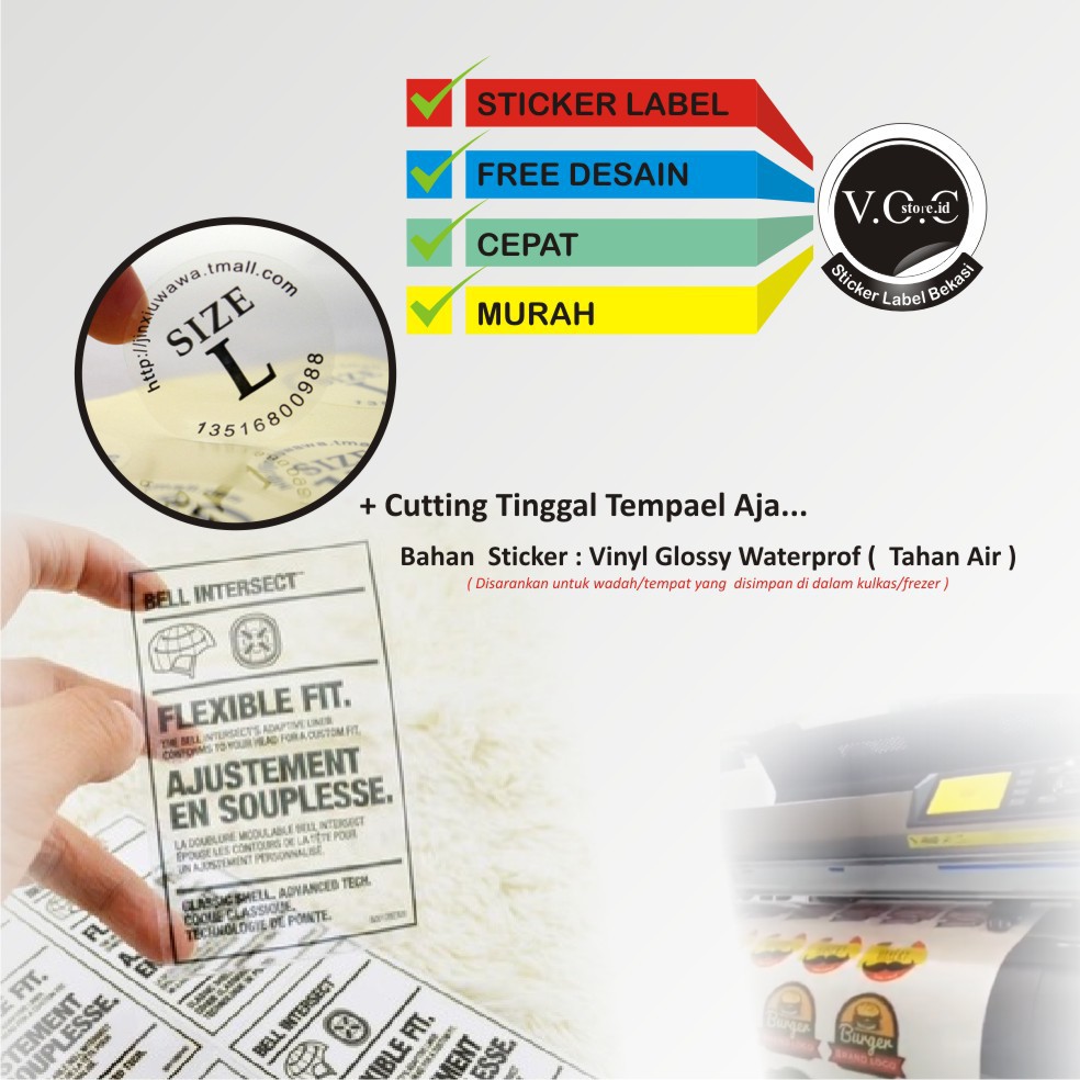 Jual Cetak Sticker transparant glossy tahan air / stiker Label kemasan ...