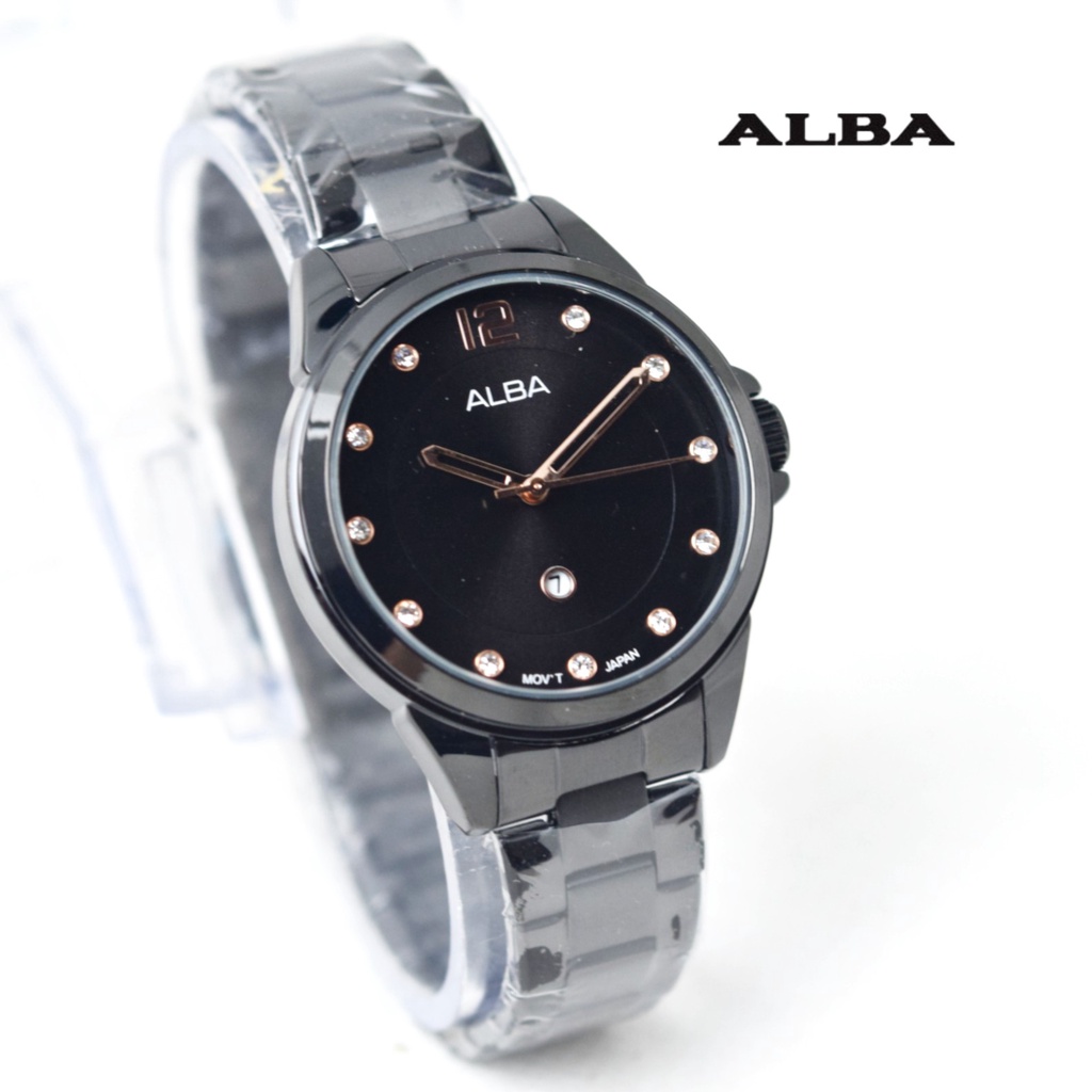 Jual Jam Tangan Wanita Fashion Alba H5903B Tali Rantai Tanggal Aktif ...