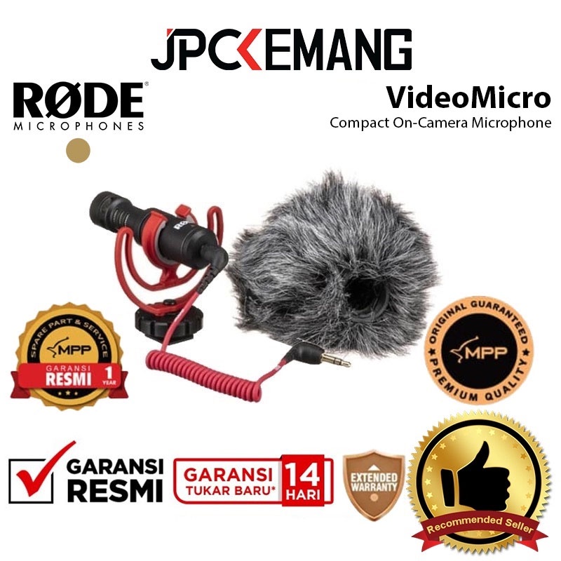 Jual Rode VideoMicro Compact On-Camera Microphone with Rycote Original ...