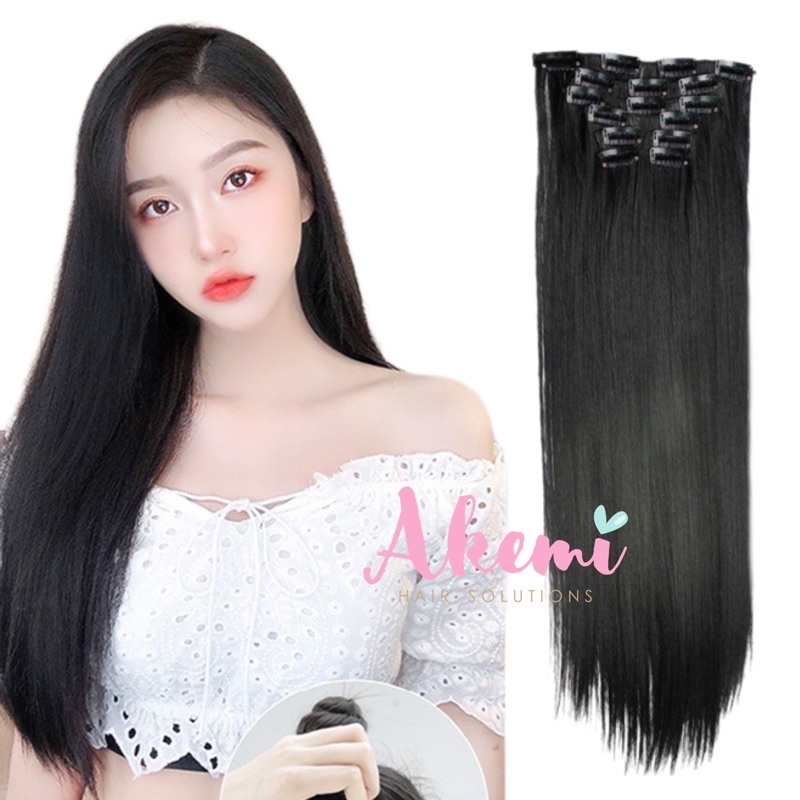 Jual HAIRCLIP AKEMI 6 LAYER - LURUS 60cm [ rambut palsu wanita hair ...