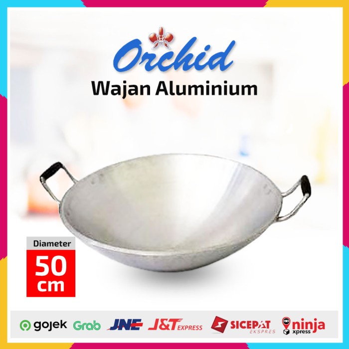 Jual Orchid Wok 50 cm Wajan Penggorengan 2 mm Alumunium Gagang 2 ...