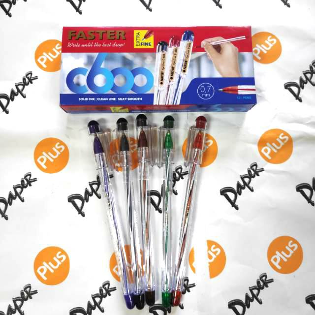 Jual Pulpen / Ballpoint FASTER C600 (12pcs) | Shopee Indonesia
