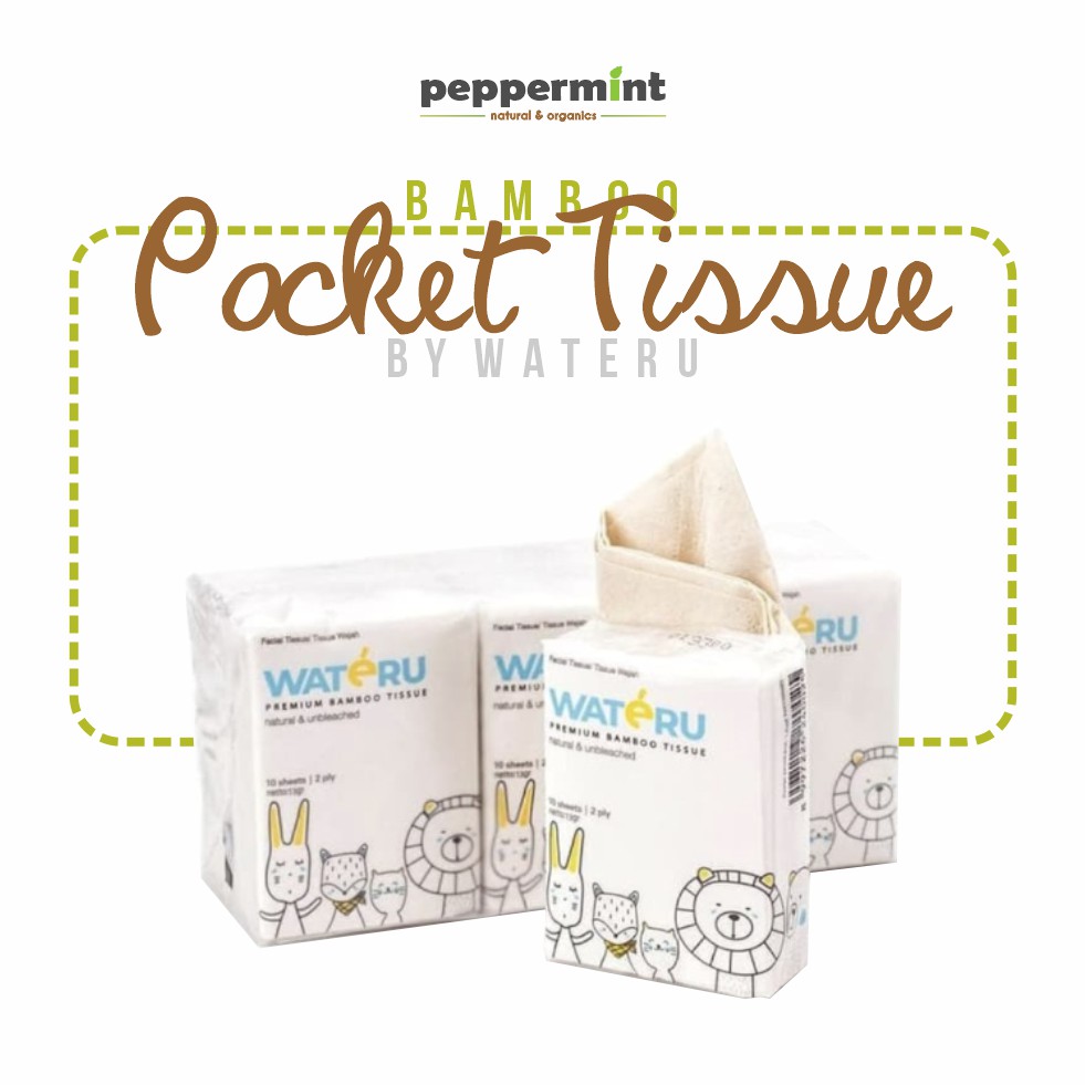 Jual Wateru Bamboo Pocket Tissue (6 pcs) / Tisu Bambu Ramah Lingkungan ...