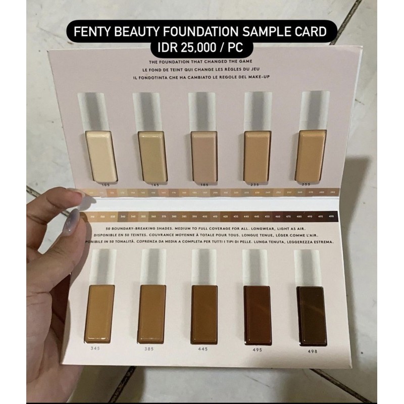 Jual Fenty Beauty Foundation Sample Card | Shopee Indonesia