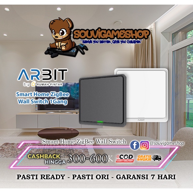 Jual ARBIT Smart Home ZigBee Wall Switch 1 Gang Without Neutral line TUYA | Shopee Indonesia