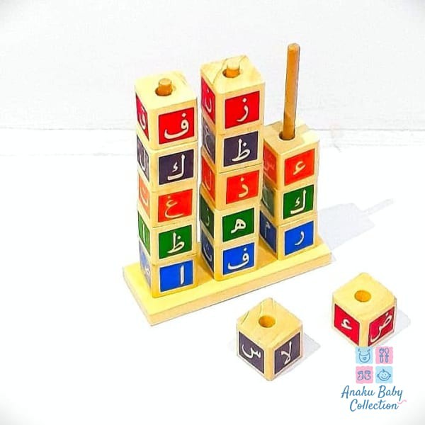 Jual Mainan Edukasi Anak MENARA BLOCK HURUF ALFABET ~ ALFABET TOWER ...