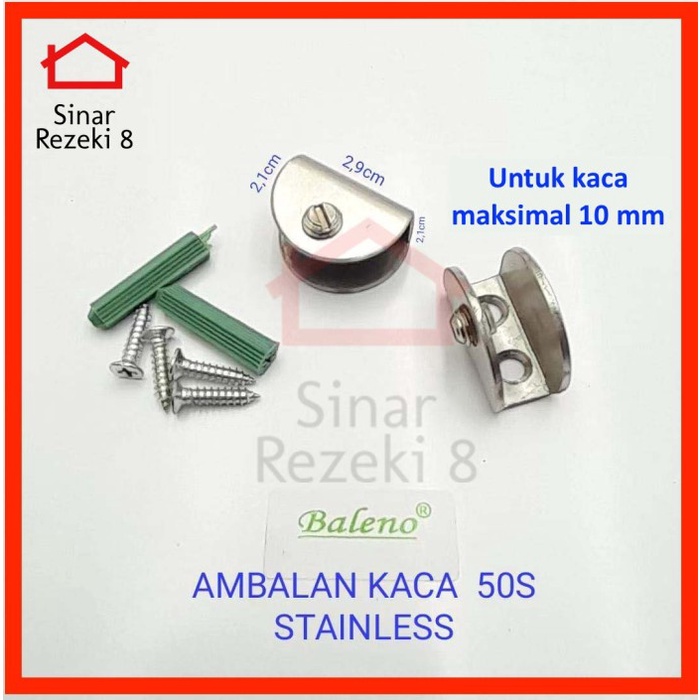 Jual Ambalan Kaca Jepit 50S STAINLESS / Tatakan Penyangga Penjepit ...