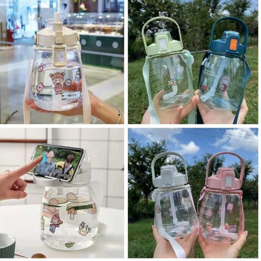 Jual Botol Minum Big belly 1100ML Children Cup + Stiker + Handle ...