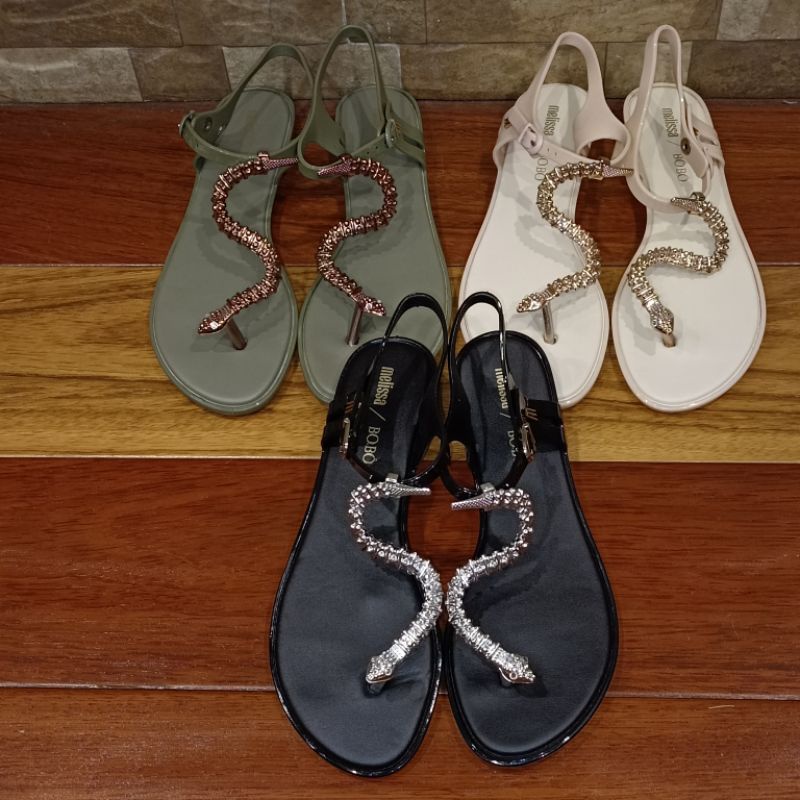 Jual Solar + Bobo Snake Sandals with Rhinestone Sandal Jepit Ular Unik ...