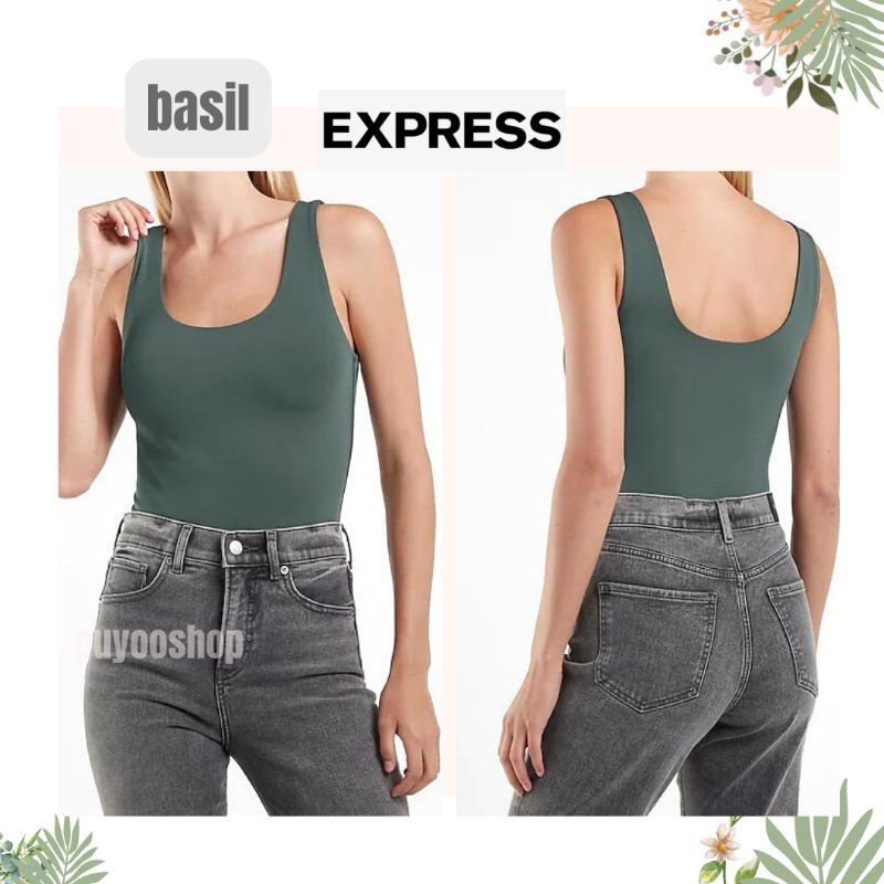 Jual EXPRESS Scoop Neck Tank Thong Bodysuit #etalase warna 1 YU02 | Shopee Indonesia