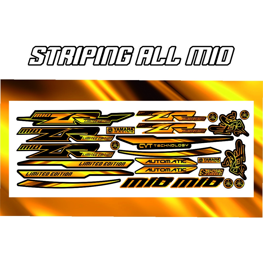 Jual STIKER DECAL VARIASI STRIPING MIO GOLD ZR THAILOOK MIO GOLD HITAM ...