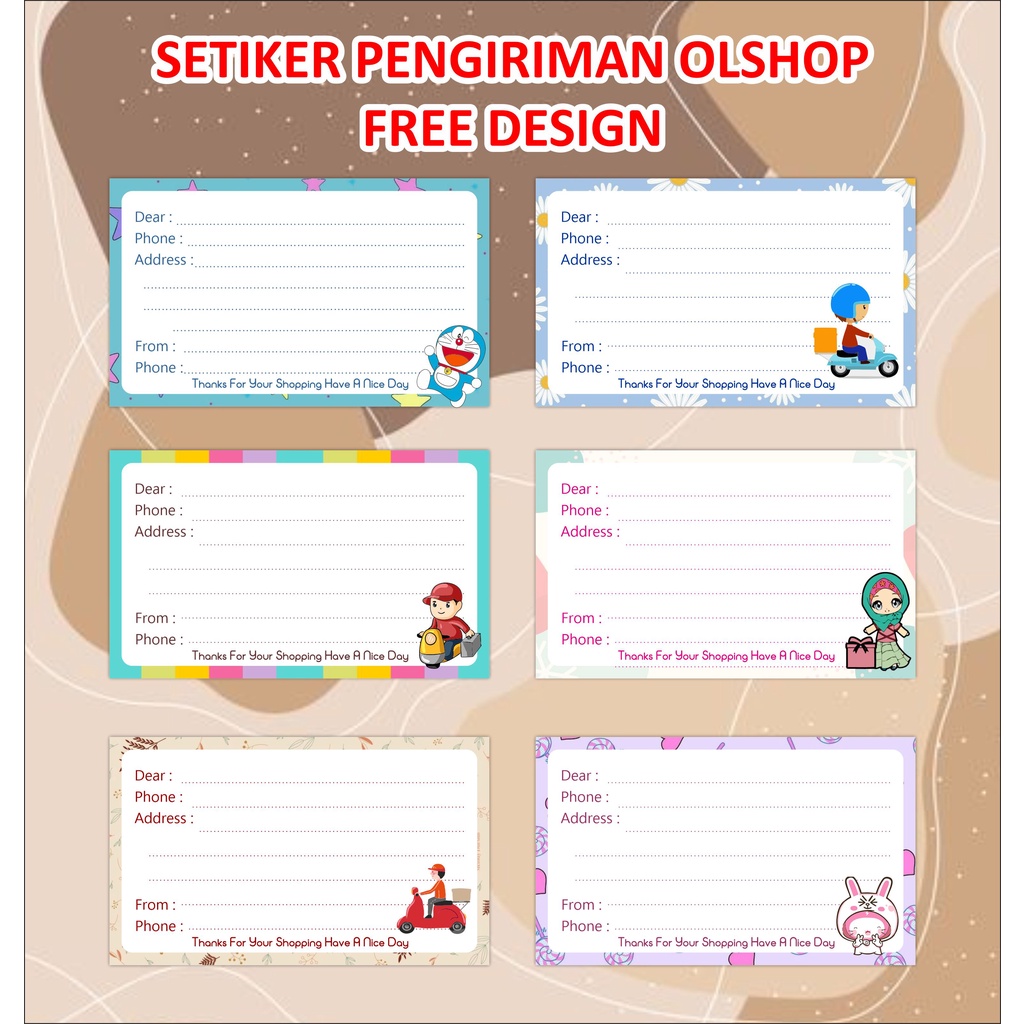 Jual stiker pengiriman || cocok untuk label pengiriman olshop Free ...