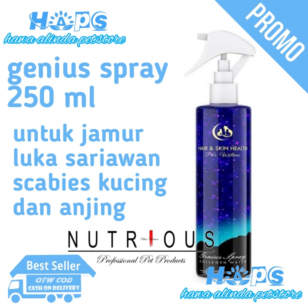 Jual Obat jamur kucing ampuh aman dijilat Genius spray luka scabies ...